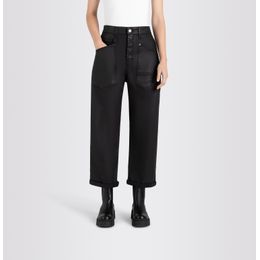 5-Pocket-Hose MAC "BAGGY", Damen, Gr. 44, N-Gr, schwarz, Web, Obermaterial: 52% Baumwolle, 46% Lyocell, 2% Elasthan, unifarben, casual, lang, Hosen, im Cargo-Stil