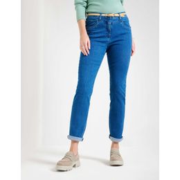 5-Pocket-Jeans RAPHAELA BY Brax "Style LAURA NEW" Gr. 36K (18), Kurzgrößen, blau Damen Jeans