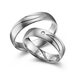 Partnerring MARRYA "Titan Ringe Trauringe Eheringe Partnerringe" Fingerringe Gr. 48, Titan, silberfarben (damen ring - silber) Damen