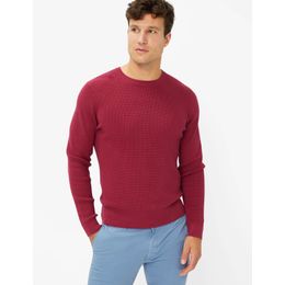 Rundhalspullover Brax "Style RICK" Gr. L (52), rot (dunkelrot) Herren Pullover