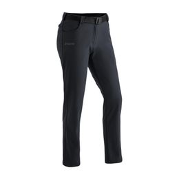 Funktionshose Maier Sports "Perlit W" Gr. 18, Kurzgrößen, schwarz, Damen, Vorderseite: 92% Polyester, 8% Elasthan / Rückseite: 100% Polyester, Hosen, warme Damen Softshellhose, Winter Outdoorhose, winddicht, Regular Fit