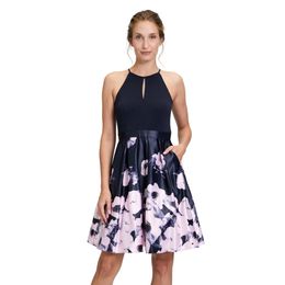 Cocktailkleid Vera Mont "Vera Mont mit Blumenprint" Gr. 34, Normalgrößen, blau (dark blue, rosé) Damen Kleider Druck