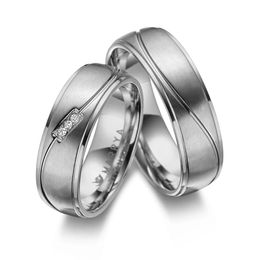 Partnerring MARRYA "Titan Ringe Trauringe Eheringe Partnerringe" Fingerringe Gr. 48, Titan, silberfarben (damen ring - silber) Damen