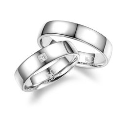 Partnerring MARRYA "Silber Ringe Trauringe Eheringe Partnerringe" Fingerringe Gr. 48, Silber 925 (Sterlingsilber), silberfarben (herren ring - silber) Damen