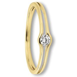 Goldring ONE ELEMENT "Zirkonia Ring aus 333 Gelbgold" Fingerringe Gr. 50, mit Zirkonia, Gelbgold 333, goldfarben (gold) Damen Gold Schmuck