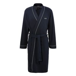 Morgenmantel BOSS "Kimono BM" Hausmäntel Gr. M, blau (dark blue 403) Herren mit Logostickerei