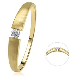 Diamantring ONE ELEMENT "0,07 ct Diamant Brillant Ring aus 585 Gelbgold" Fingerringe Gr. 48, mit Diamant, Gelbgold 585-Diamanten, goldfarben (gold) Damen Gold Schmuck