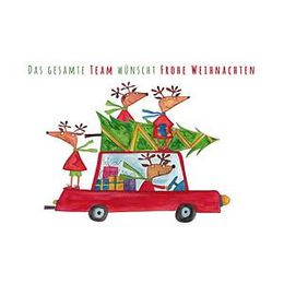 Luma Weihnachtskarte Rentiere im Auto DIN B6