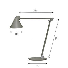 Louis Poulsen NJP Tischlampe Fuß 3.000K dunkelgrau