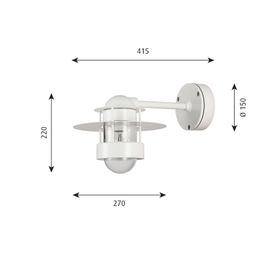 Louis Poulsen Albertslund Wandlampe 41,5 cm weiß