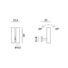 Rotaliana Tobu W1 Wandlampe, 3000K, 90°, bronze