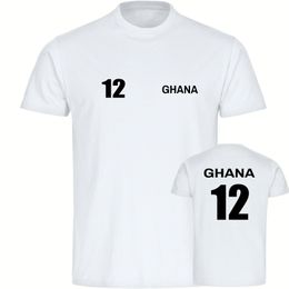 multifanshop® Herren T-Shirt - Ghana - Trikot 12 - Druck schwarz