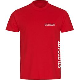 multifanshop Kinder T-Shirt - Stuttgart - Brust & Seite - Druck weiß - Kind