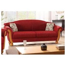 3-Sitzer Home Affaire "Milano" Sofas Gr. B/H/T: 190cm x 83cm x 81cm, Chenille, rot