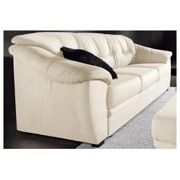 Sit & More 3-Sitzer SIT & MORE "Safira" Sofas Gr. B/H/T: 198cm x 90cm x 90cm, Luxus-Kunstleder, ohne Bettfunktion, beige (creme) inklusive komfortablem Federkern, wahlweise mit Bettfunktion