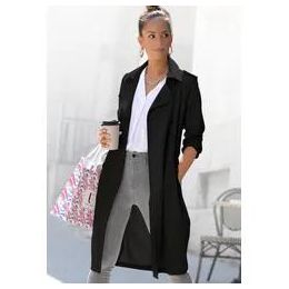 Trenchcoat Lascana Gr. 34, schwarz Damen Mäntel zum Regulieren, leichter Damenmantel, casual-chic Bestseller