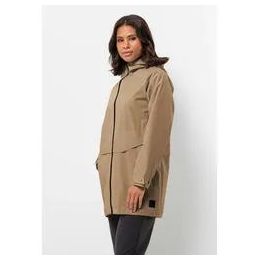 Langjacke Jack Wolfskin "MAINKAI LONG JKT W" Gr. XXL (48), beige (sand, storm) Damen Jacken