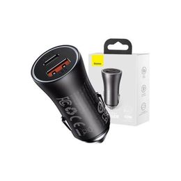 Baseus Car charger Golden Contactor Max USB + USB-C 60W (grey)