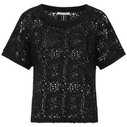 Alma & Lovis Alma & Lovis Damenshirt Lochmuster M Schwarz