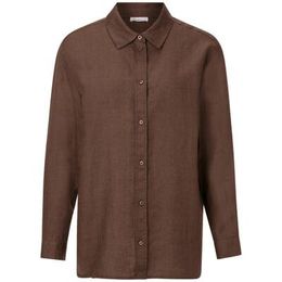 Knowledge Cotton Apparel Damen-Leinenbluse XS Braun