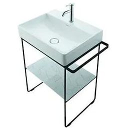 Duravit DuraSquare Möbel-Waschtisch 2353500040 50 x 47 cm, ohne Überlauf, mit Hahnlochbank, 2 Hahnlöcher, weiß