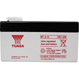 Yuasa NP1.2-12 NP1.2-12 Bleiakku 12 V 1.2 Ah Blei-Vlies (AGM) (B x H x T) 97 x 55 x 48 mm Flachstecker 4.8 mm Wartungsfrei, VDS-Zertifizierung