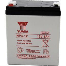 Yuasa NP4-12 NP4-12 Bleiakku 12 V 4 Ah Blei-Vlies (AGM) (B x H x T) 90 x 106 x 70 mm Flachstecker 4.8 mm Wartungsfrei