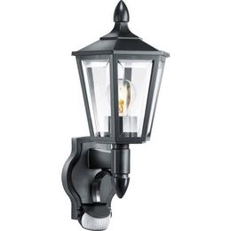 Steinel L 15 S 617813 Außenwandleuchte mit Bewegungsmelder Energiesparlampe, LED E27 60 W Schwarz