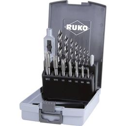 Ruko 259048RO Maschinengewindebohrer-Set 14teilig M3 - M12 DIN 352, DIN 376, DIN 338 HSS 1 Set