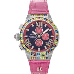 Chronograph Haemmer Germany "DALIA, GR-002" Armbanduhren rosa Damen Quarzuhr, Damenuhr, Datum, Stoppfunktion, Saphirglas, Lederarmband