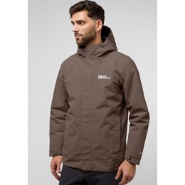 3-in-1-Funktionsjacke Jack Wolfskin "ALTENBERG 3IN1 JKT M" Gr. S (48), braun (cold, coffee) Herren Jacken