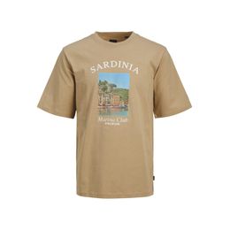 Jack & Jones JACK & JONES Shirt 'Ocean Club' male size XXXL Dark beige / Light blue / White