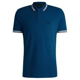 Poloshirt BOSS Green "Paddy" Gr. XL, blau (open blue494) Herren Shirts mit kontrastfarbenen Streifen am Kragen