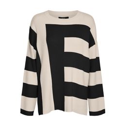 V&eacute;ro Moda Vero Moda Pullover 'Hermosa' Damen Gr&ouml;&szlig;e L elfenbein / schwarz