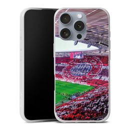 DeinDesign iPhone 16 Pro Handy Silikon H&uuml;lle Case wei&szlig; Handyh&uuml;lle Stadium Fcb Fc Bayern M&uuml;nchen Silikon Case