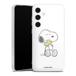 DeinDesign Galaxy S24 FE 5G Handy Silikon H&uuml;lle Case transparent Handyh&uuml;lle Snoopy Love Peanuts Silikon Case