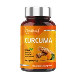 Redfood Curcuma 500 Kapseln - Curcumin + Piperin