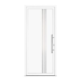 Haust&uuml;r 86 cm breit, PVC, 68 x 188,5 cm, Wei&szlig;, DIN links nach innen &ouml;ffnend, Modell Freiburg, individuell konfigurierbar