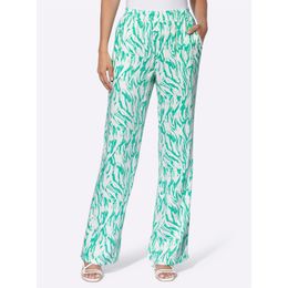 Heine Damen Druckhose, Blau, Gr. 50, Sommerhosen, Material: Viskose