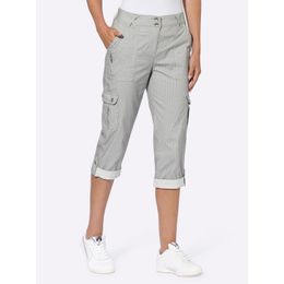 Heine Damen Druckhose, Blau, Gr. 34, 7/8-Hose, Material: Baumwolle