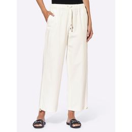 Heine Damen Schlupfhose, Natur, Gr. 38, 7/8-Hose, Material: Baumwolle