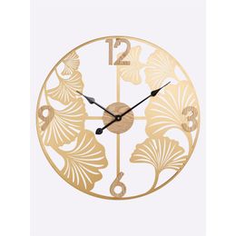HEINE HOME Wanduhr, Goldfarben, Gr. H/B/T ca. 60/60/2,5 cm, Wanddeko, Material: Metall