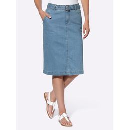 Heine Damen Jeansrock, Blau, Gr. 42, Kurze R&ouml;cke, Material: Baumwolle