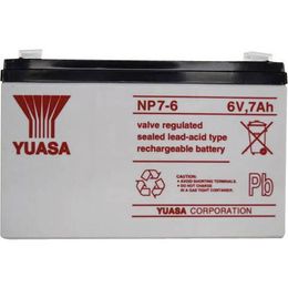 Yuasa NP7-6 NP7-6 Bleiakku 6 V 7 Ah Blei-Vlies (AGM) (B x H x T) 151 x 97 x 34 mm Flachstecker 4.8 mm Wartungsfrei