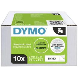 Schriftband 10er Set Kombi-Pack Dymo D1 2093096 Recycling Kunststoff Bandfarbe: Weiß Schriftfarbe:Schwarz 9 mm 7 m