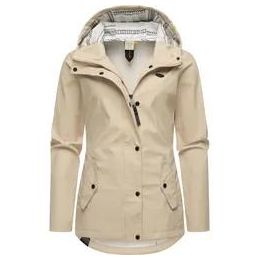 Regenjacke Ragwear "YM-Marge" Gr. XL (42), beige (sand) Damen Jacken stylische Übergangsjacke mit großer Kapuze