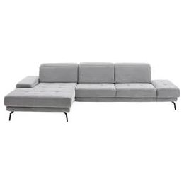 Ecksofa DIE PLANBAR "MP-IN20126 L-Form" Sofas Gr. B/H/T: 328cm x 82cm x 190cm, Chenille, Ottomane links, Kopfteilverstellung-Federkern, grau mit Kopfteilverstellung, optional Funktionen, Federkern