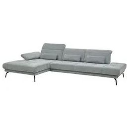 Ecksofa DIE PLANBAR "MP-IN20126 L-Form" Sofas Gr. B/H/T: 328cm x 82cm x 190cm, Chenille, Ottomane links, Kopfteilverstellung-Klappbarer Anstellhocker-Armteilverstellung-Sitztiefenverstellung, blau (ocean) mit Kopfteilverstellung, optional Funktionen, Federkern