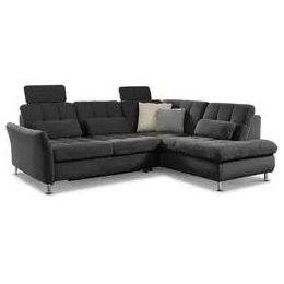 Ecksofa DIE PLANBAR "MP-IN20016 L-Form" Sofas Gr. B/H/T: 242cm x 87cm x 116cm, Chenille, Armlehne links, ohne Bettfunktion-Sitztiefenverstellung-mit Kopfstützen, schwarz wahlweise mit Kopfstützen und Bettfunktion, Kaltschaum-Polsterung