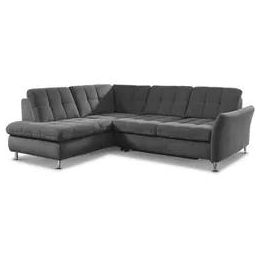 Ecksofa DIE PLANBAR "MP-IN20016 L-Form" Sofas Gr. B/H/T: 242cm x 87cm x 116cm, Chenille, Armlehne rechts, ohne Bettfunktion-Sitztiefenverstellung-ohne Kopfstützen, grau (anthrazit) wahlweise mit Kopfstützen und Bettfunktion, Kaltschaum-Polsterung